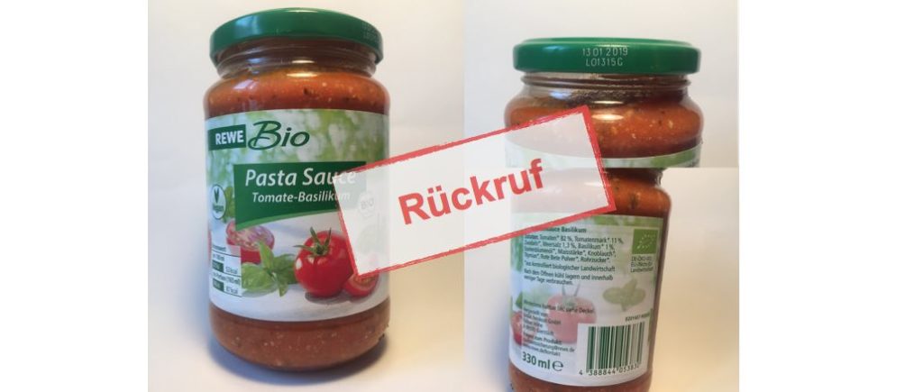 Rückruf REWE und NABA: Bio Pasta Sauce Tomate-Basilikum wegen falschem ...