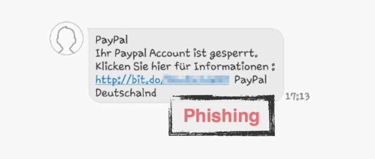 PayPal SMS: Sie benoetigen ein Update - Phishing Warnung