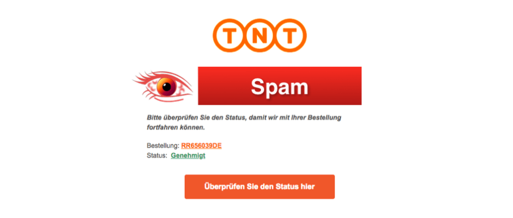 Achtung: Diese Nachrichten im Namen von TNT sind Spam