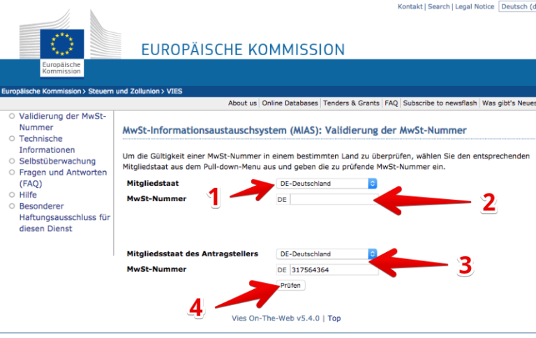Deutsche Umsatzsteuernummer / Mehrwertsteuer-ID online prüfen