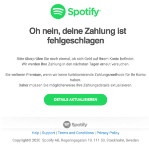 Spotify Phishing: Spam-Mails im Namen des Streamingdienstes im Umlauf