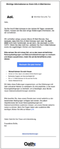 AOL Mail | Phishing / Spam | Aol Service | nicht Öffnen