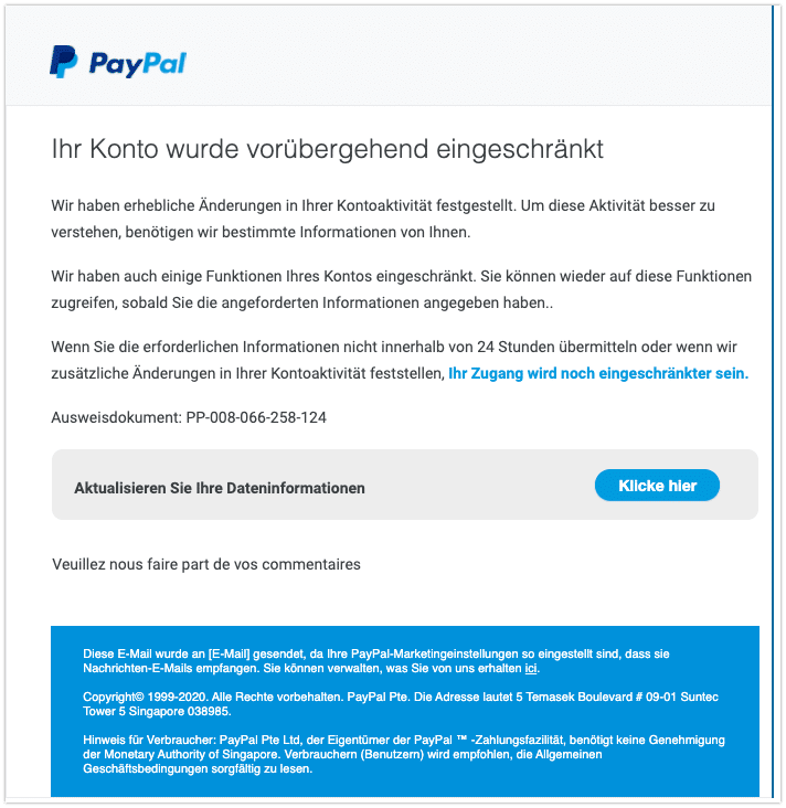 PayPal Phishing aktuell: Diese E-Mails sind Betrug (Spam Übersicht)