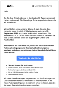 AOL Mail | Phishing / Spam | Aol Service | nicht Öffnen