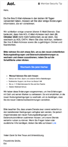 AOL Mail | Phishing / Spam | Aol Service | nicht Öffnen