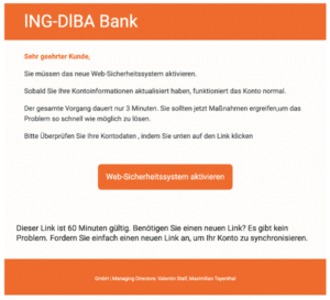 ING DiBa E-Mail: Sie haben eine neue Mitteilung... ist Phishing