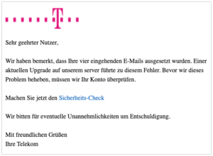 Telekom | T-Online | Phishing | Diese E-Mails sind Fake und Betrug